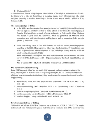 Tithes And Offering To God