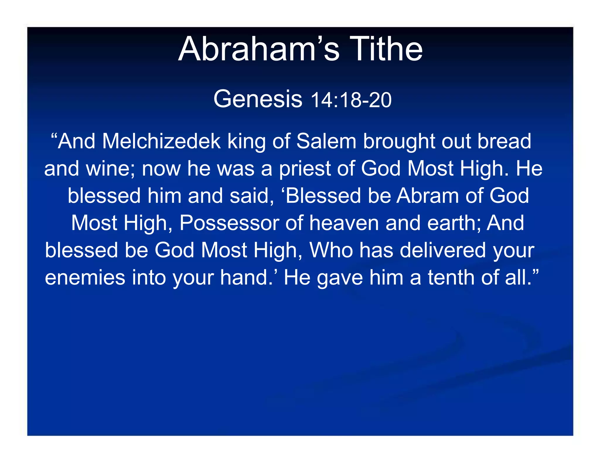 Introduction To Tithing - Dr. David A. Croteau | PPTX