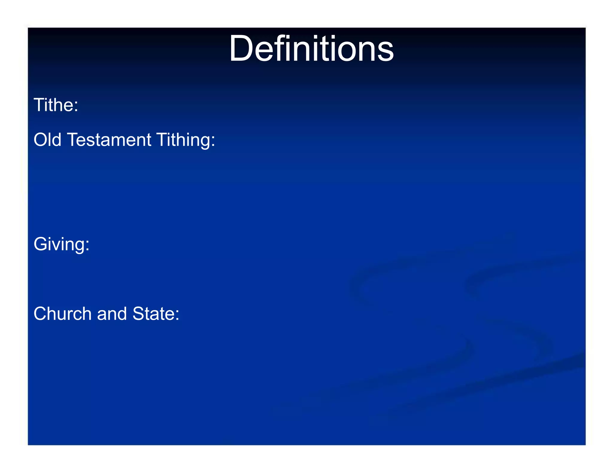 Tithing introduction powerpoints | PPTX