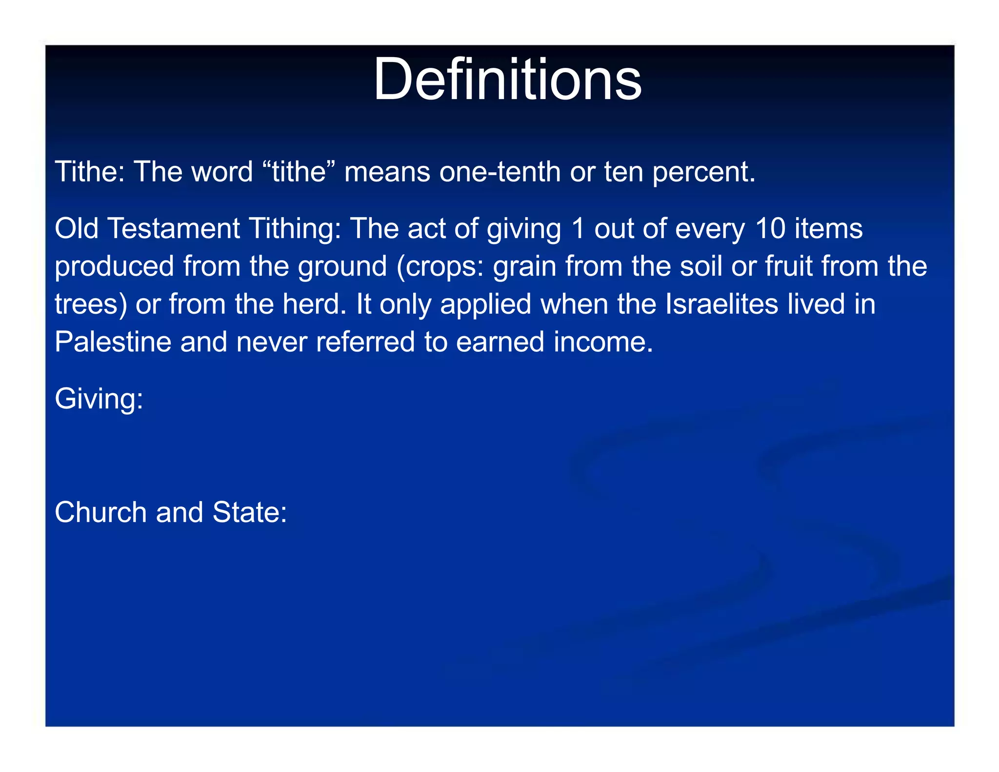 Tithing introduction powerpoints | PPTX