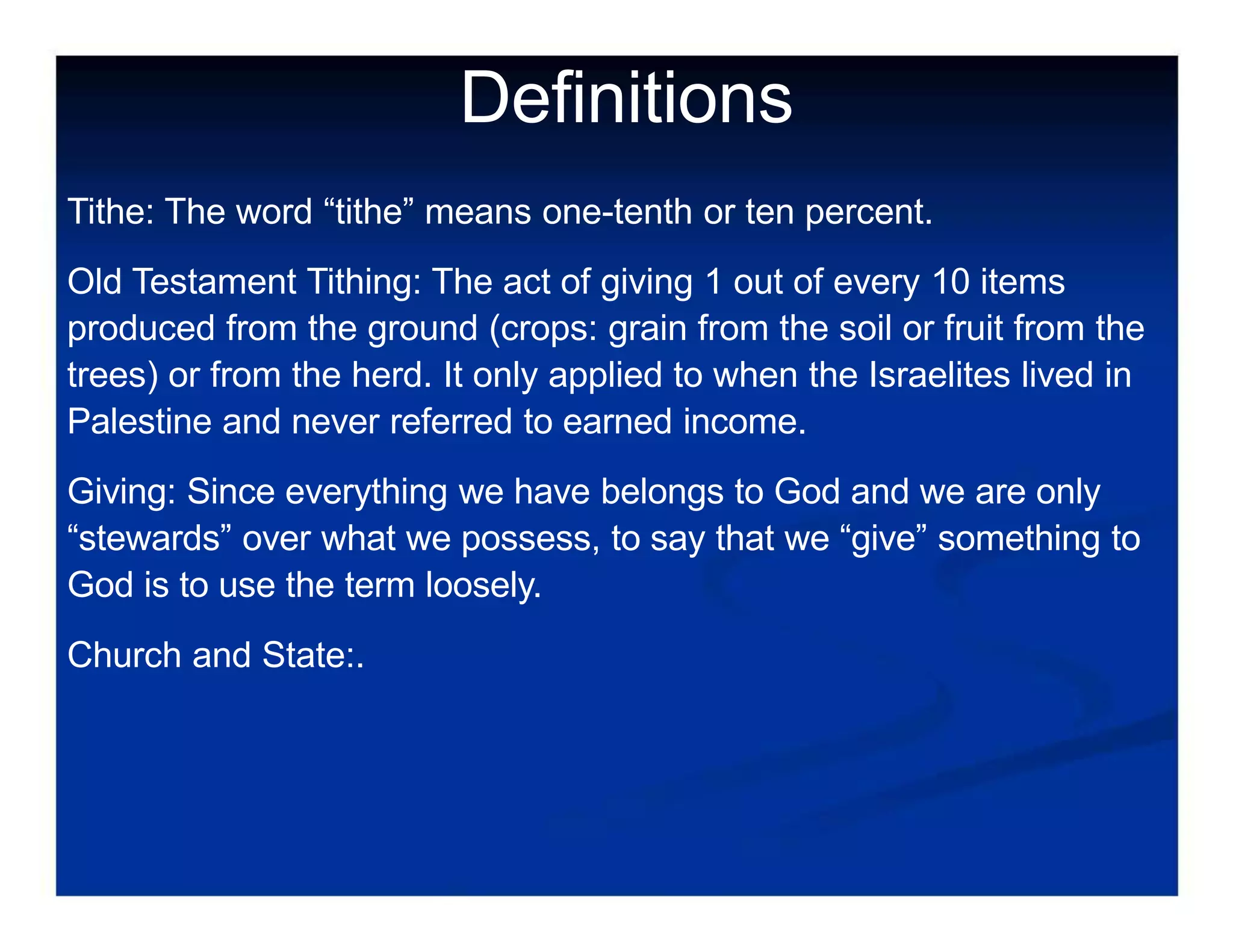 Tithing introduction powerpoints | PPTX