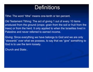 Tithing introduction powerpoints | PPT