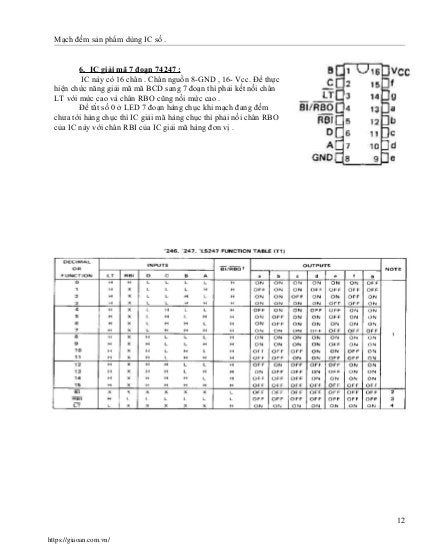 Đề tài Thiết kế mạch đếm 60 sản phẩm dùng IC 74ls192 | PDF