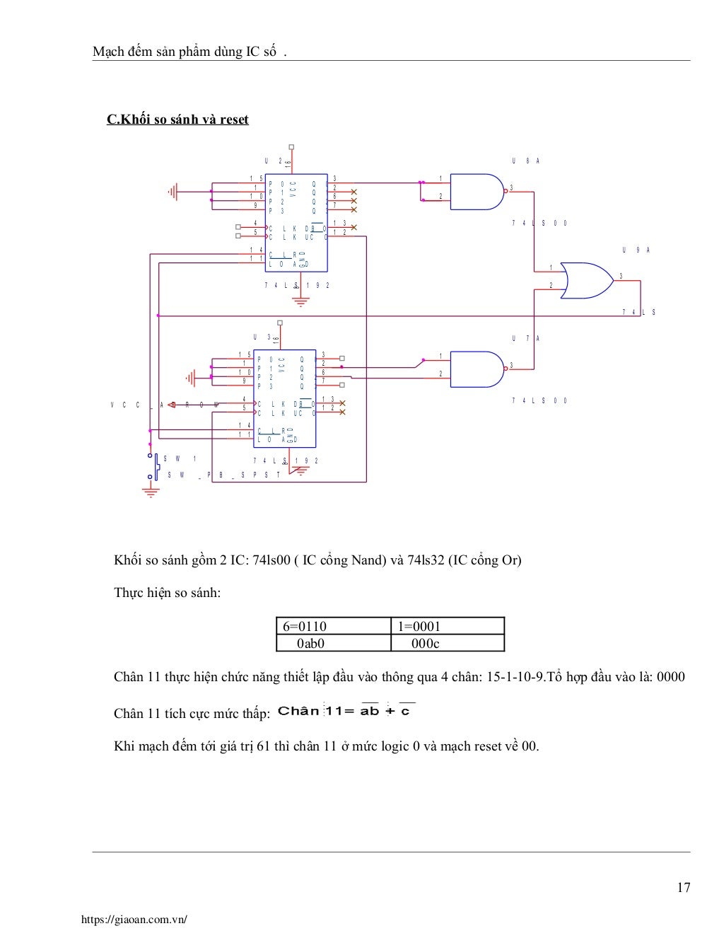 Đề tài Thiết kế mạch đếm 60 sản phẩm dùng IC 74ls192 | PDF