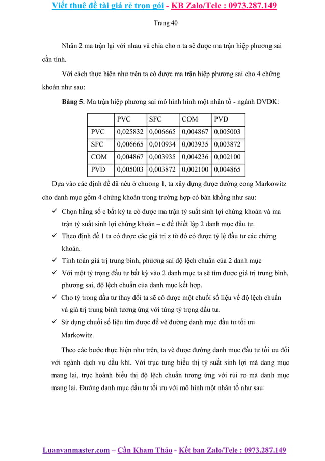 Đề Tài Thiết Lập Danh Mục Đầu Tư Tối Ưu Bằng Mô Hình Nhân Tố.doc