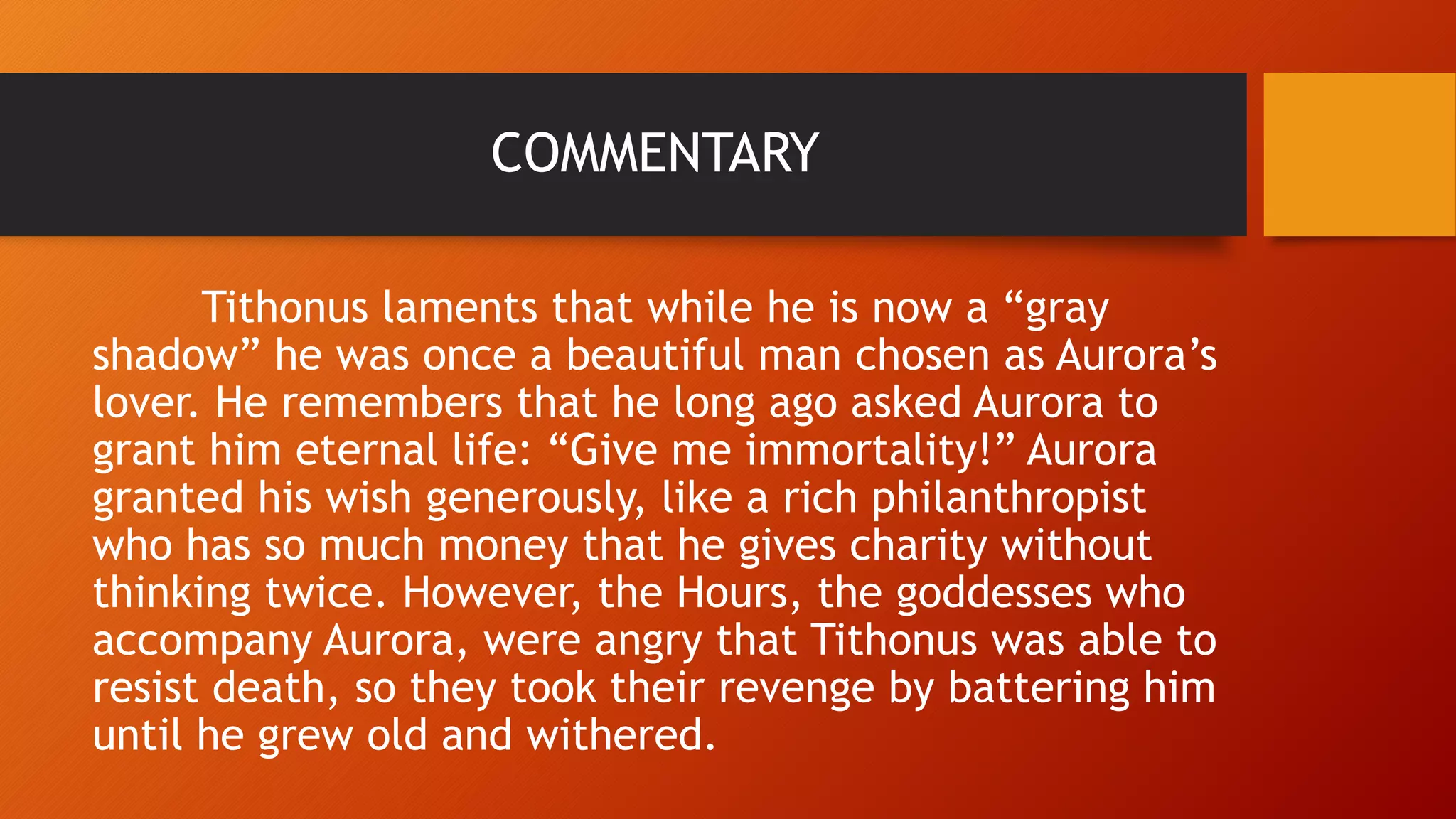 Tithonus | PPTX