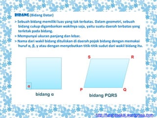 Geometri Dimensi Tiga ~ titik, garis dan bidang | PPTX