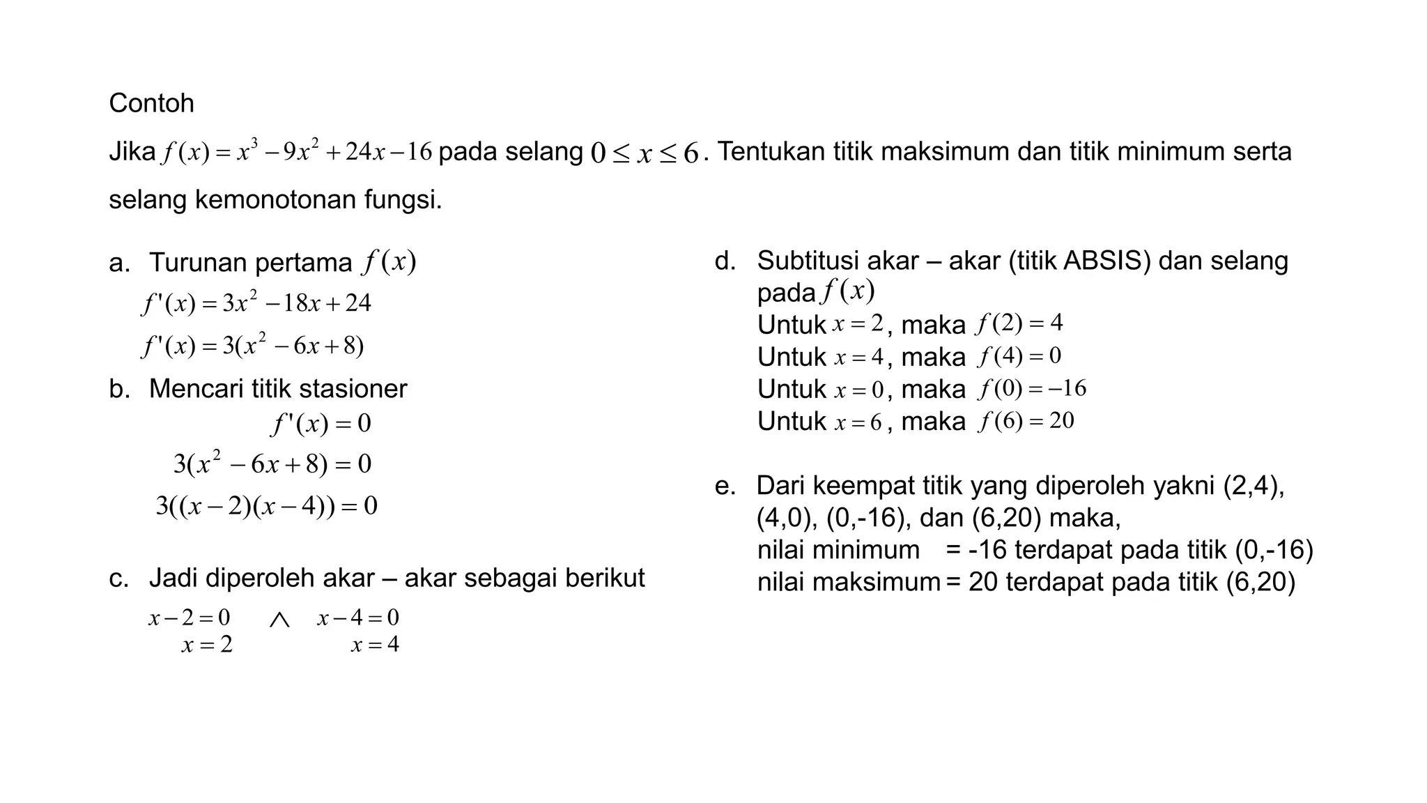 Titik maksimum dan titik minimum | PPTX