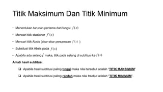 Titik maksimum dan titik minimum | PPTX