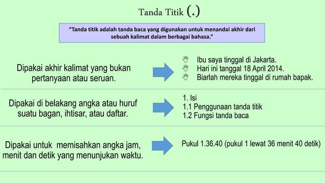 Titik, tanda pisah, tanda hubung | PPT