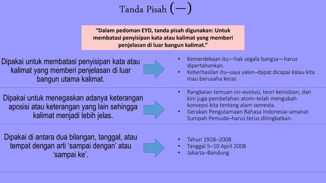 Titik, tanda pisah, tanda hubung | PPT
