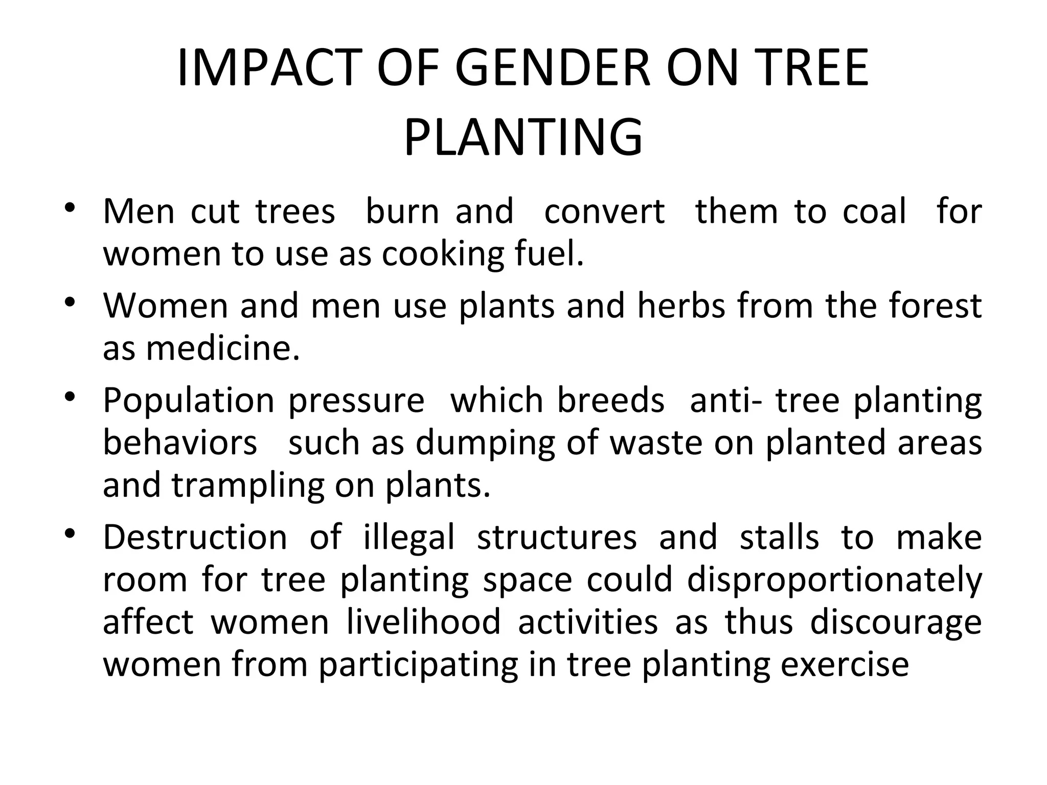 The Role of Gender in Tree Planting Initiative and Climate Change ...