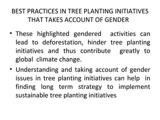 The Role of Gender in Tree Planting Initiative and Climate Change ...