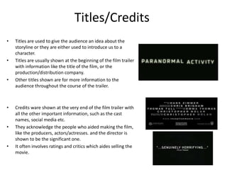 Trailer Title/Credit Convention Research | PPT