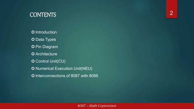Math Co-processor 8087 | PPT