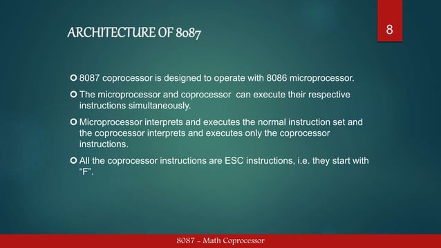 Math Co-processor 8087 | PPT