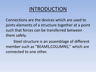 various connection of steel structure | PPTX | Chemistry | Science