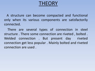 various connection of steel structure | PPTX | Chemistry | Science