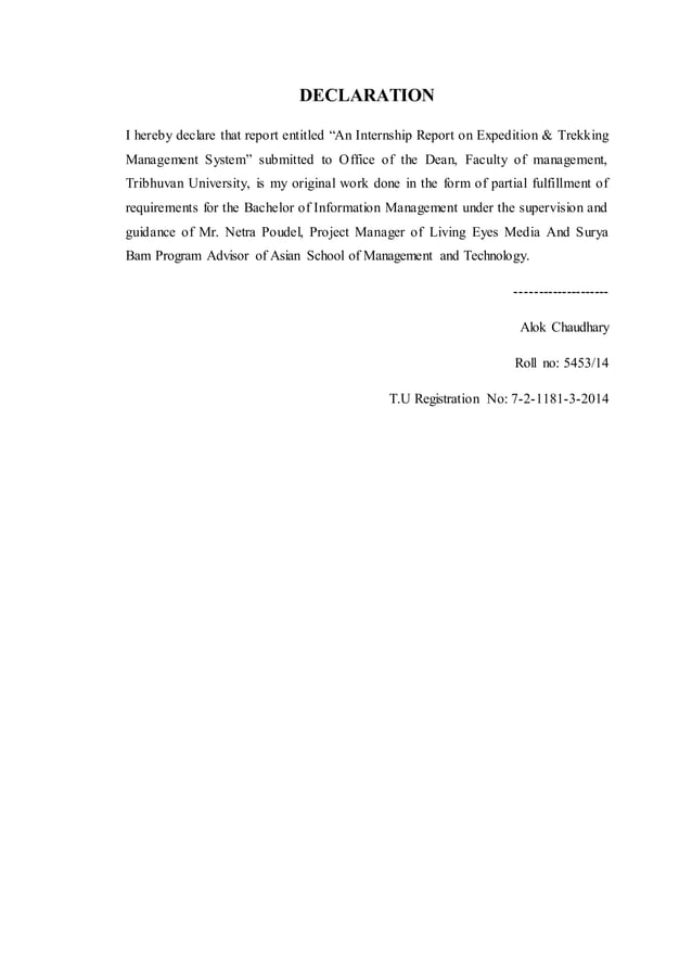 Student declaration, table of content, acknowledge | PDF