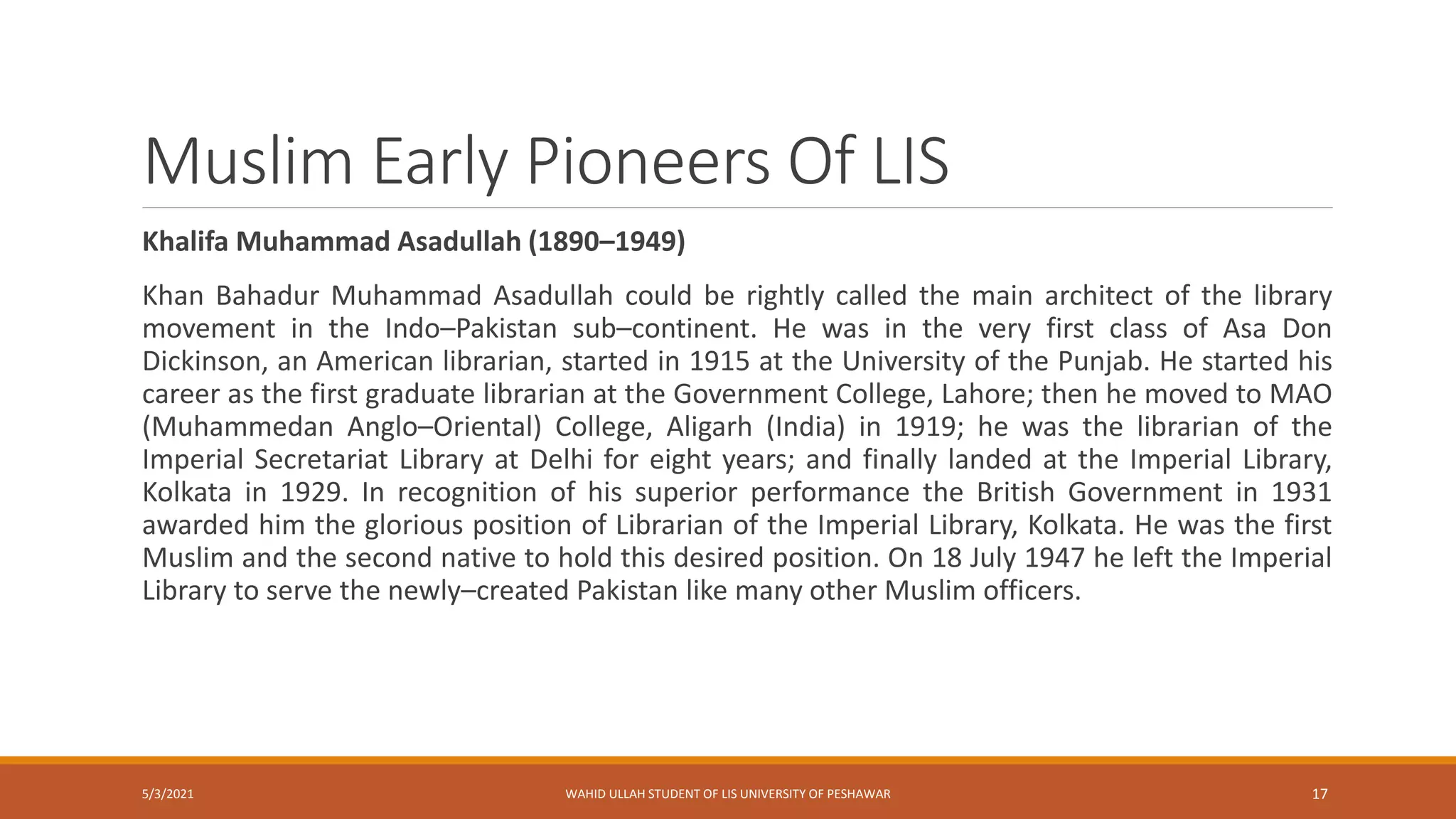 LIS Education in Pre-independent Era | PPTX