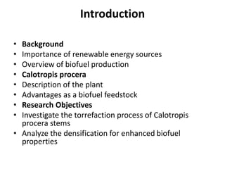 TTorrefaction and Densification of Calotropis procera stem: An ...