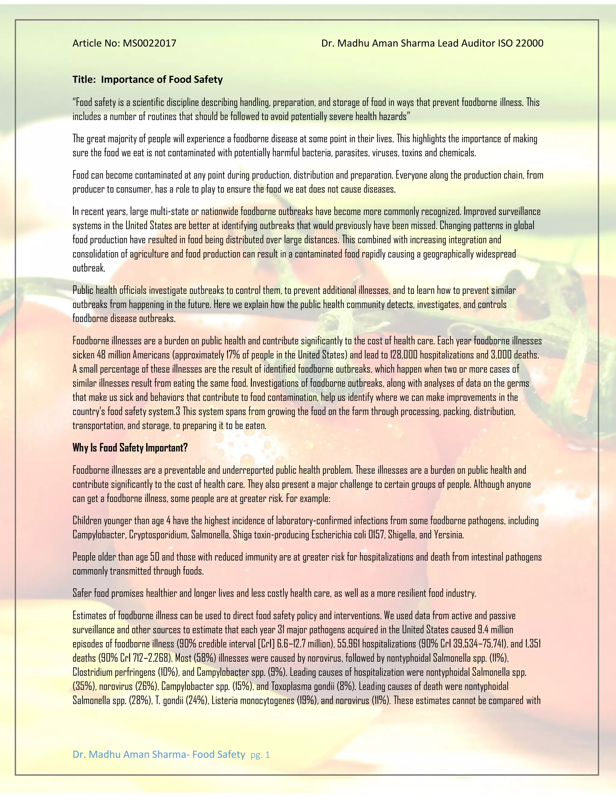 ISO 22000 Food Safety | PDF