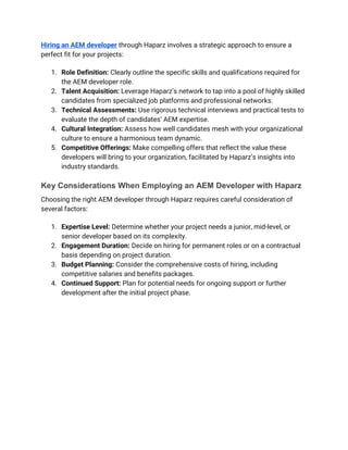 Title- How To Hire AEM Developers In 2024? | DOCX | Developmental Sites ...