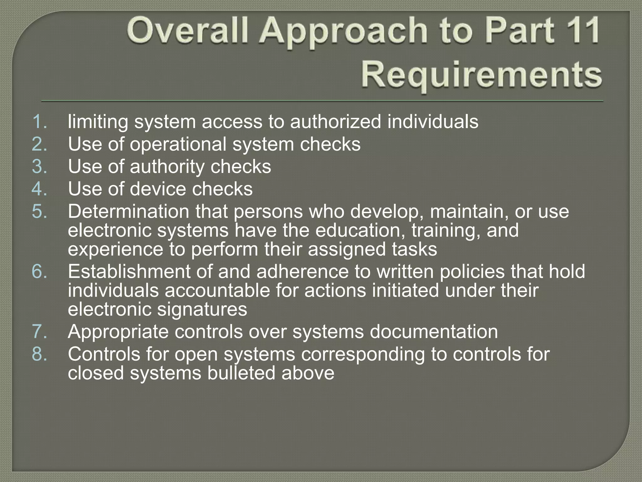 Title 21 cfr part 11 | PPTX