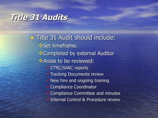 Title 31 Program Outline | PPT