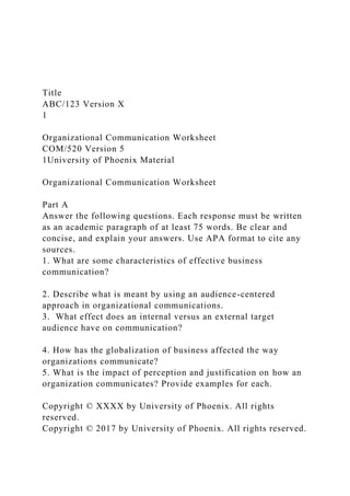 TitleABC123 Version X1Organizational Communication Wo.docx