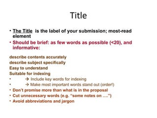 Title, abstract, introduction, literature review | PPT