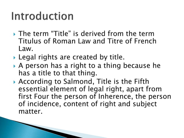 Title acts and events 1 | PPTX | Law