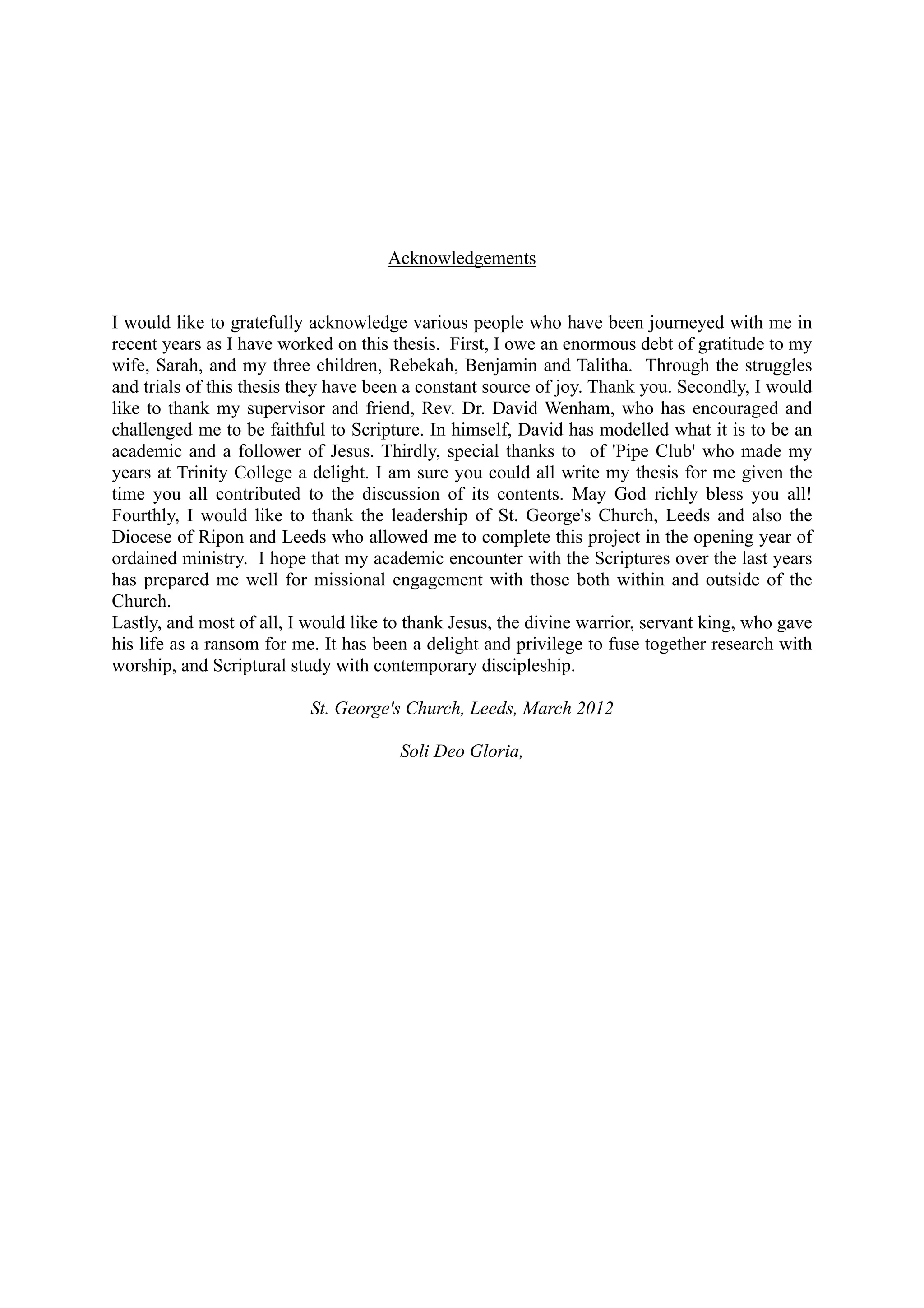Thesis: Title Page and Acknowledgements | PDF