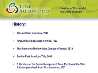 Title Alliance, Ltd. | PPT