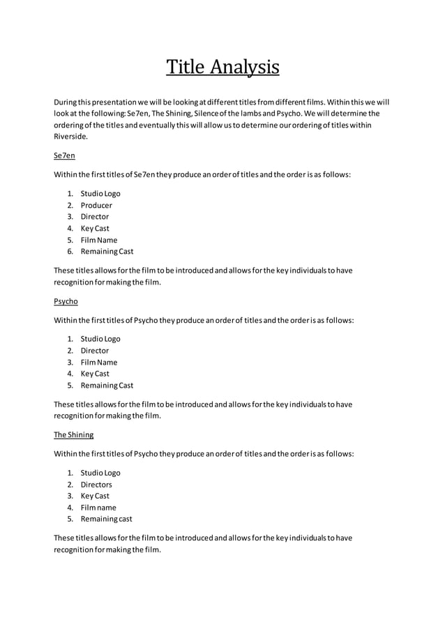 Title analysis | DOCX