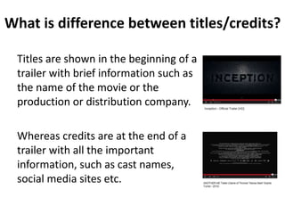 Title and credit research | PPTX | Video Production | Content Production