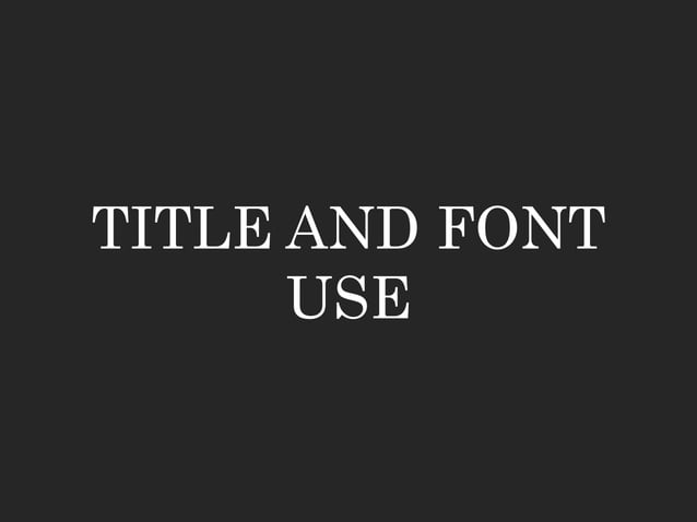 Title and font use | PPTX