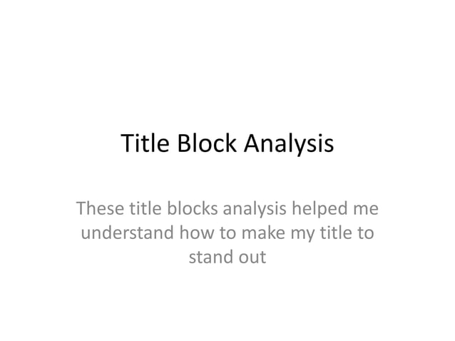 Title block analysis | PPT