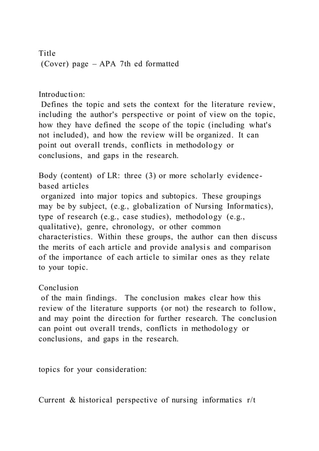 Title (cover) page – apa 7th ed formatted introduction def | PDF