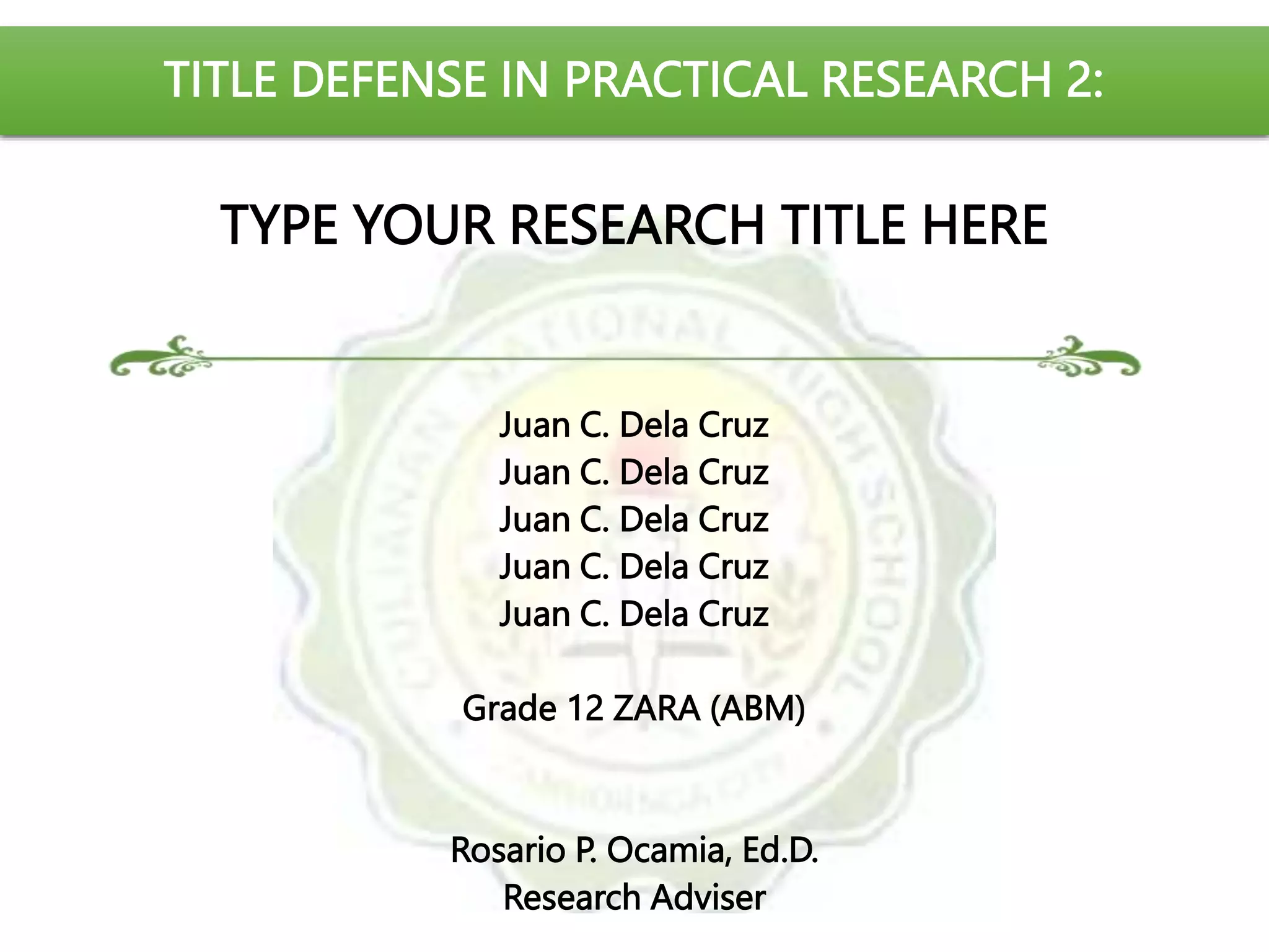 format of title proposal | PPTX