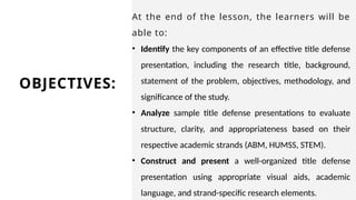 TITLE DEFENSE TEMPLATE TITLE DEFENSE TEMPLATE | PPTX