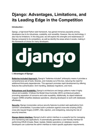 Title_ Django_ Advantages, Limitations, and its Leading Edge in the Competition.pdf