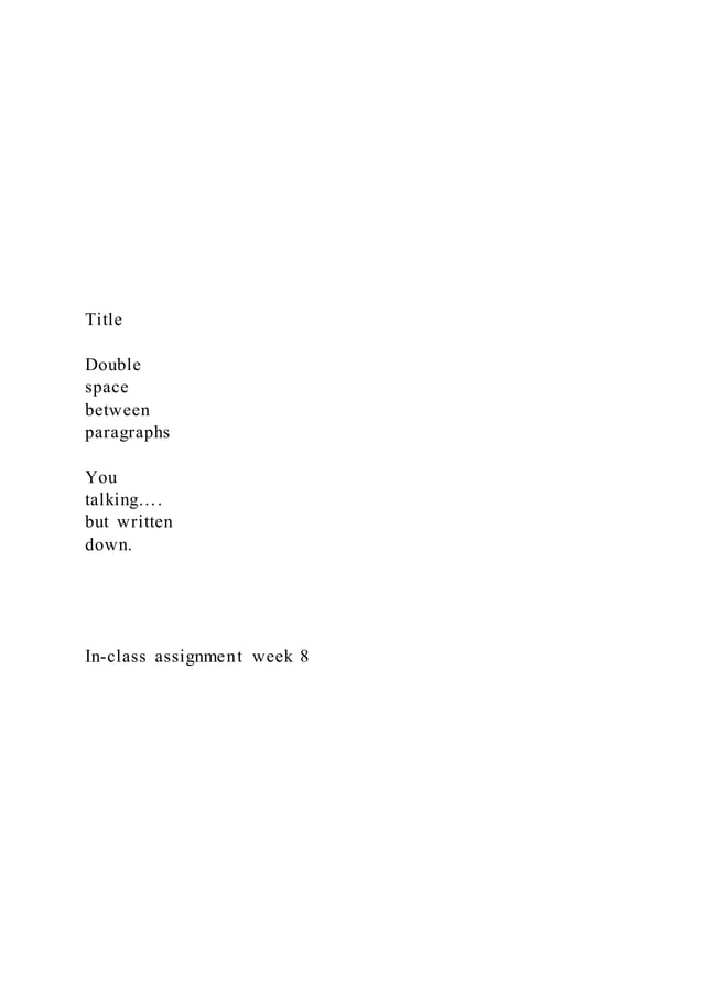 Title Double Space Between Paragraphs Pdf