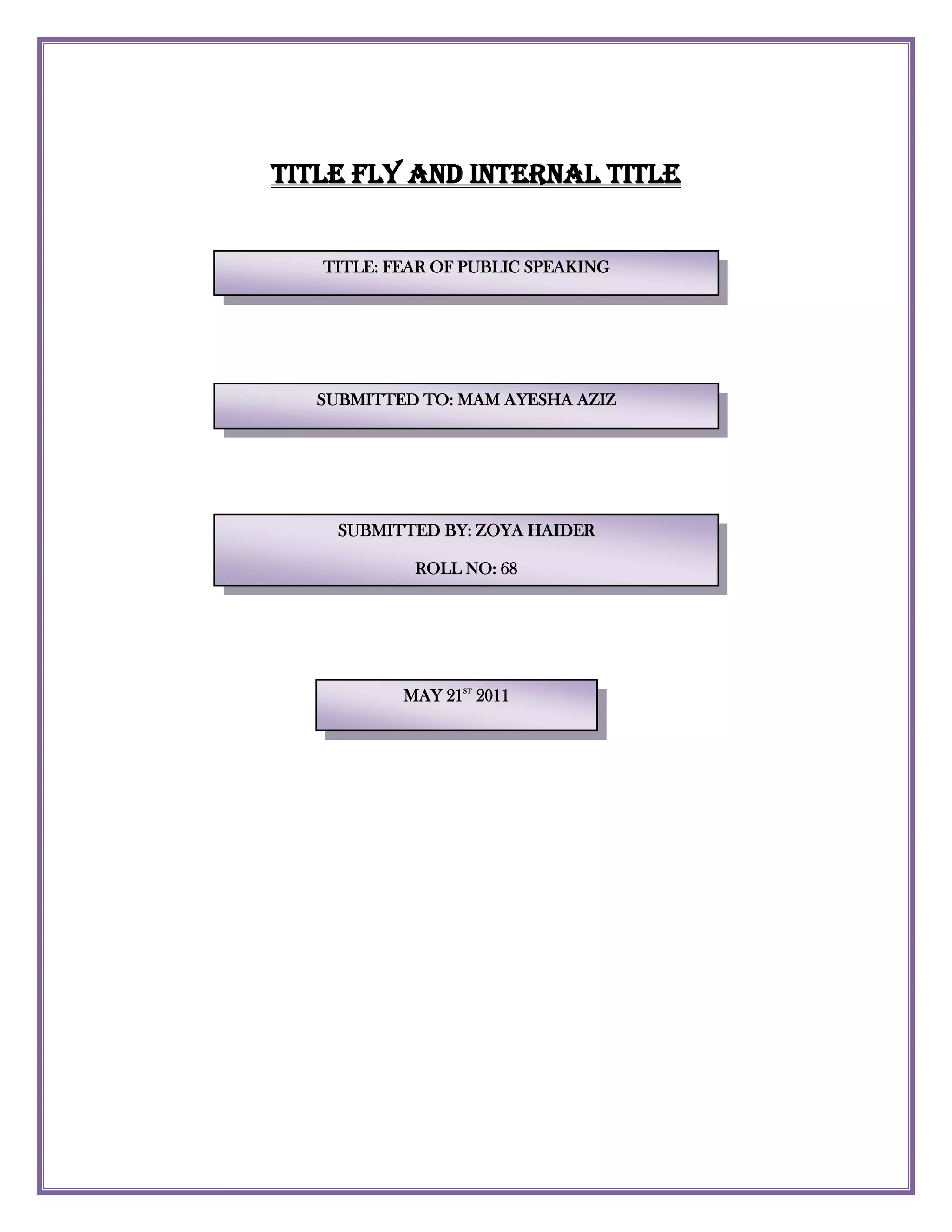 Title fly and internal title | DOCX