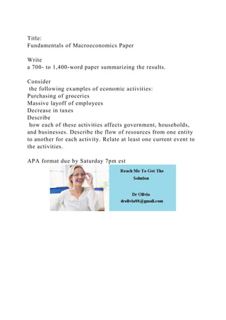 TitleFundamentals of Macroeconomics PaperWrite a 700- to 1,.docx