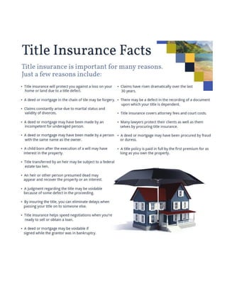 Title insurance | PDF