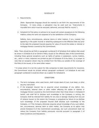 Title Insurance Commitment | PDF