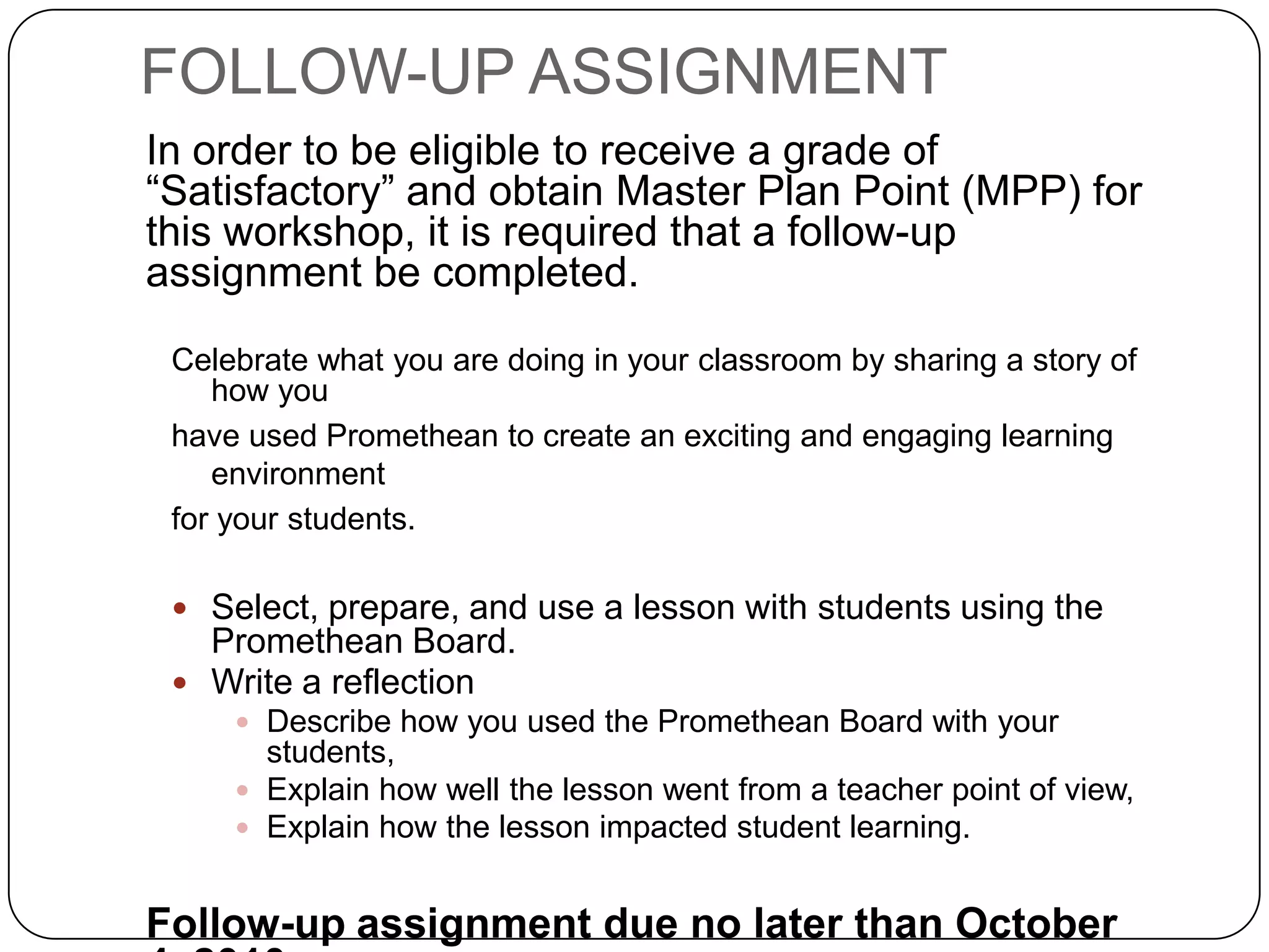 Title I – Technology at the Gardens Promethean Board | PPTX