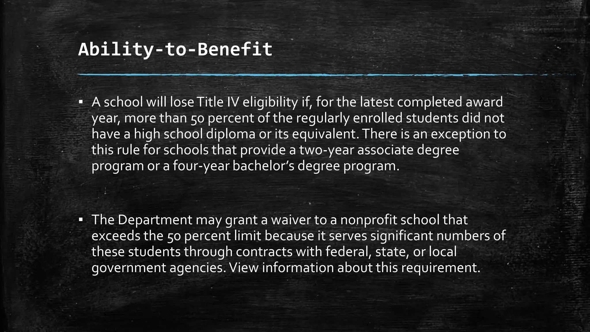 Title IV eligibility requirements | PPTX