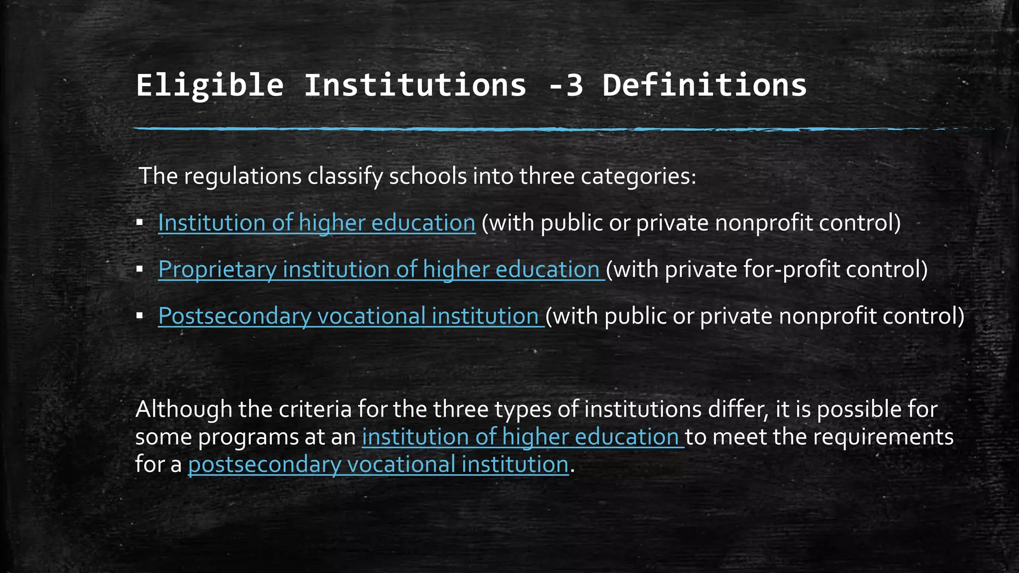 Title IV eligibility requirements | PPTX